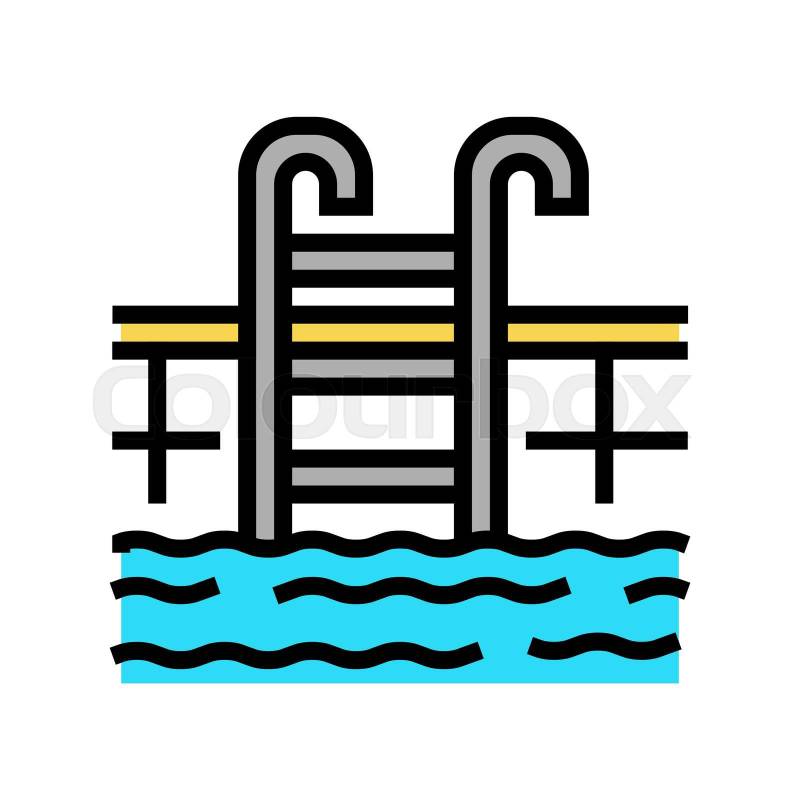 Swimming pool color icon vector. swimming pool sign. isolate | Colourbox