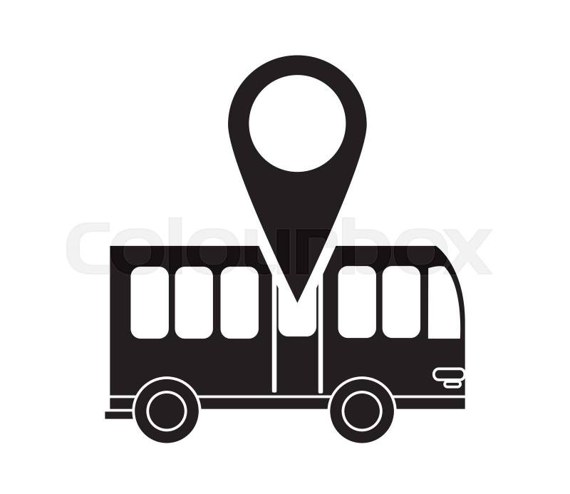 Bus and gps map pointer icon | Colourbox