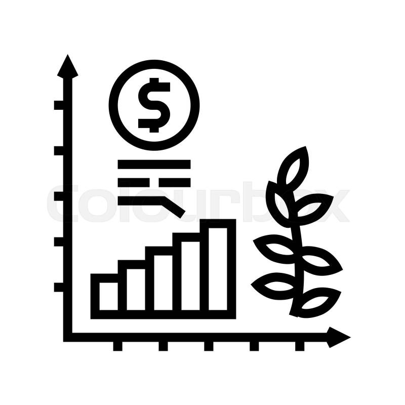 Economics growth line icon vector. economics growth sign. is | Colourbox