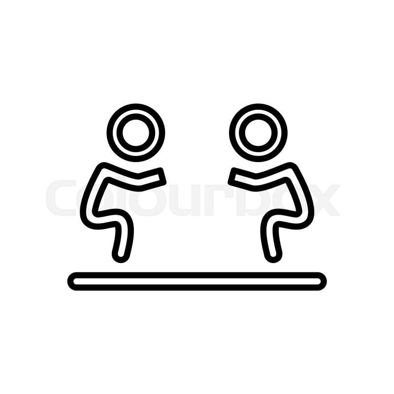 Fight icon isolated. Human silhouettes fighting on white bac | Colourbox